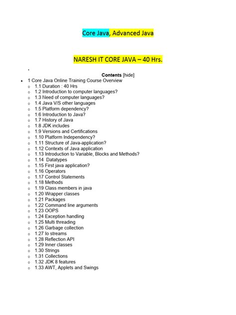 Java Training For Developers Pdf Class Computer Programming