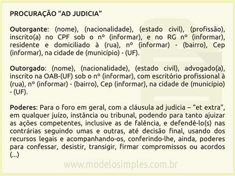 Modelo De Procuração Ad Judicia Et Extra Braincp