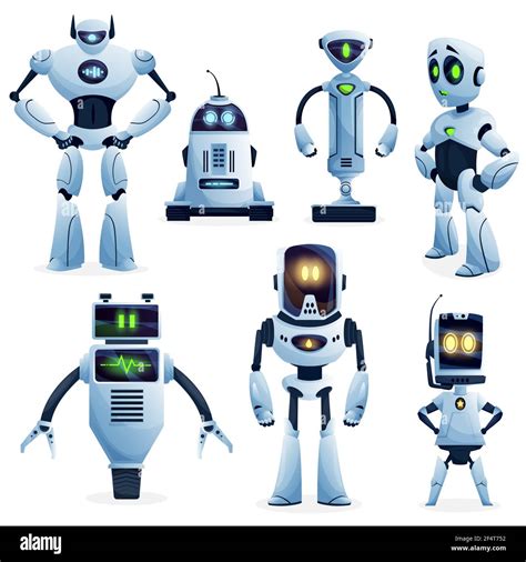 Personnages De Dessin Animé Robot Et Intelligence Artificielle Bot