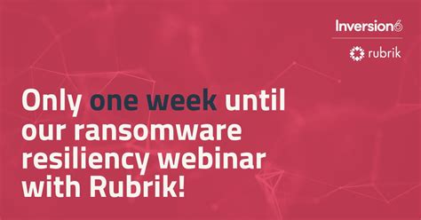 Join Our Webinar On Ransomware Resiliency Inversion6 Posted On The Topic Linkedin