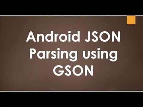 JSON Parsing Using GSON In Android Studio Tutorial YouTube