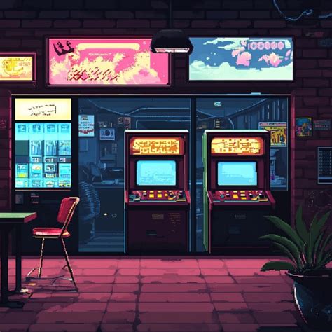 Retro Arcade Game Level With Pixel Art And Nostalgic Elements Premium