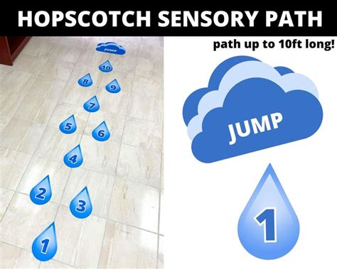 Sensory Path Hopscotch Rain Drops Decals Sensory Floor Decal Stickers