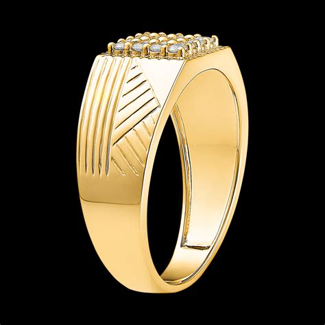Bague Clair Obscur Chevalière Gravures or jaune 9 carats et
