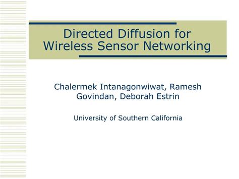 ppt directed diffusion for wireless sensor networking powerpoint