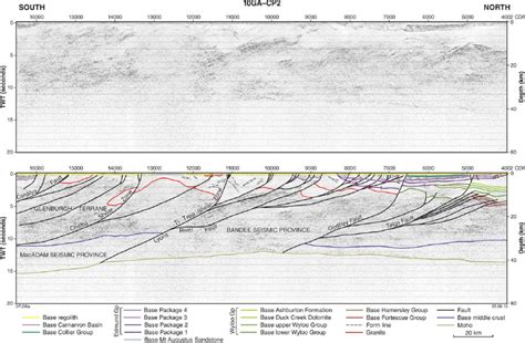 Migrated Seismic Section For Line 10ga Cp2 Across The Gascoyne