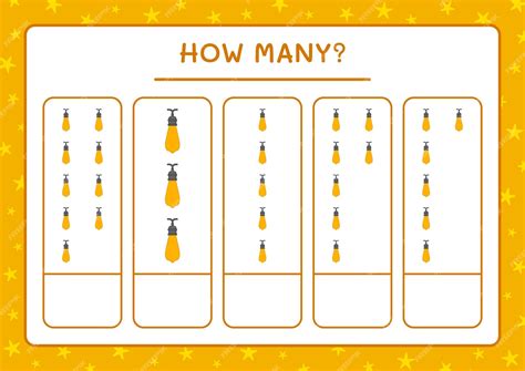 얼마나 많은 크리스마스 조명 어린이용 게임 벡터 일러스트 레이 션 인쇄용 워크시트 프리미엄 벡터