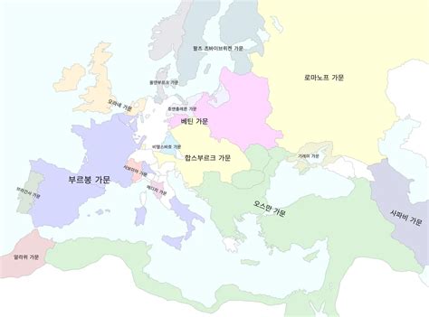 1700년 유럽 가문 지도 도시·지리 채널