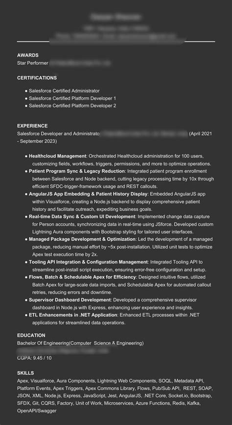 Resume Review Rsalesforcedeveloper