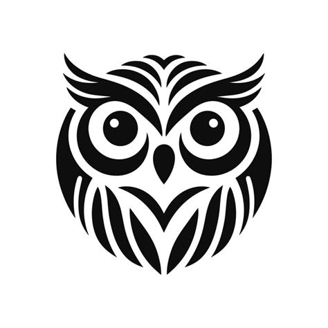 Silhouette Du Visage Du Hibou Icône Du Logo Symbole De La Mascotte