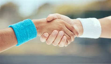 Handshake Teamwork And Sport With The Hands Of Sports People In