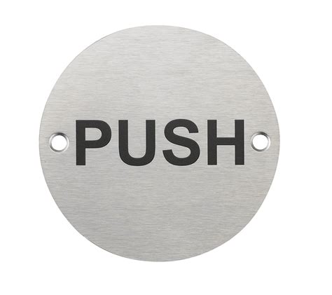 Fire Door Guru Push Door Sign 76mm Disc Stainless Steel Desertcart
