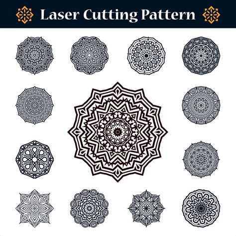 Premium Vector Laser Cut Round Pattern Set Collection