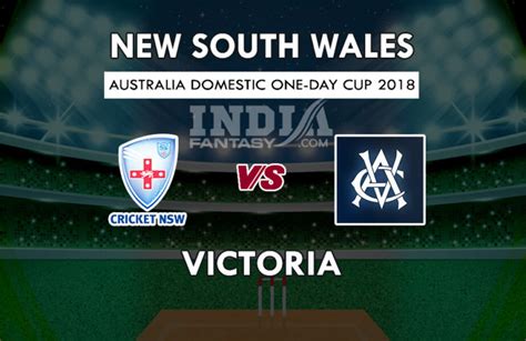 NSW Vs VCT Dream11 Prediction JLT One Day Cup 2018 Team News Playing
