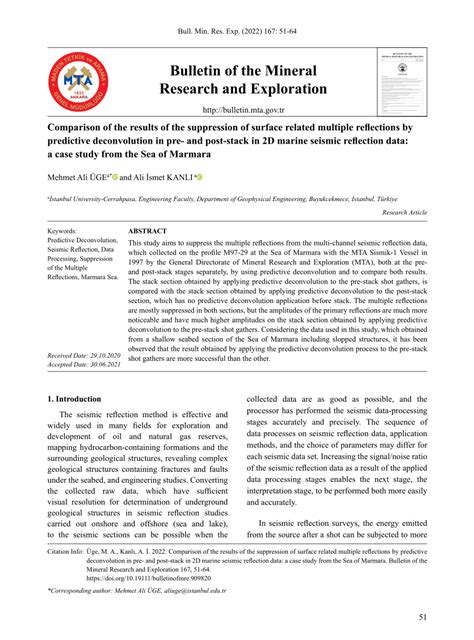 Pdf Comparison Of The Results Of The Suppression Of Surface Related Multiple Reflections By