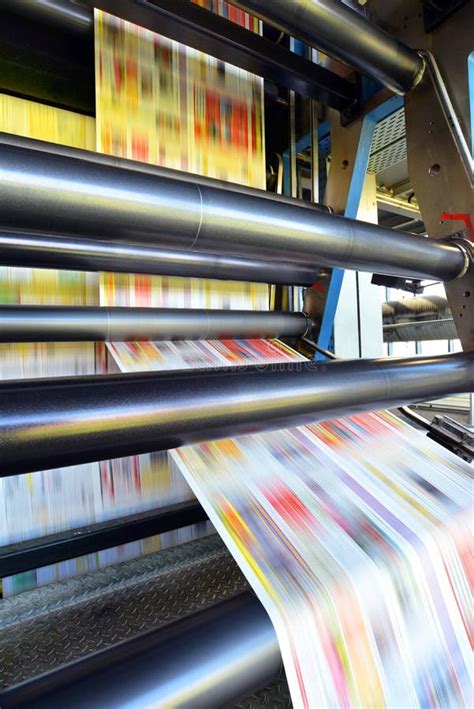 Roll Offset Print Machine In A Large Print Shop For Production O Stock Image Image Of Printer