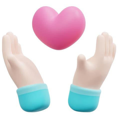 Руки 3d визуализация значок иллюстрации Премиум Psd Файл