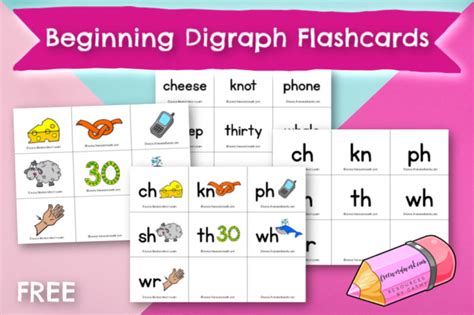 Beginning Digraph Flashcards Free Word Work