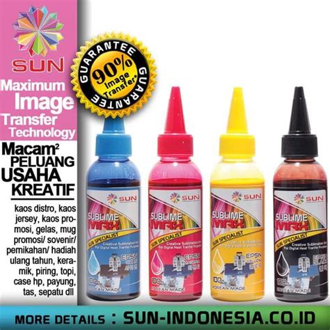 Jual Tinta Sublim Epson 1 Paket 4 Warna EPSON SUN SUBLIME MAX INK 100