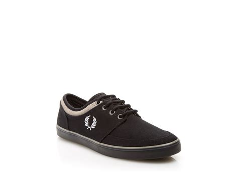 Lyst Fred Perry Stratford Canvas Sneakers In Black For Men