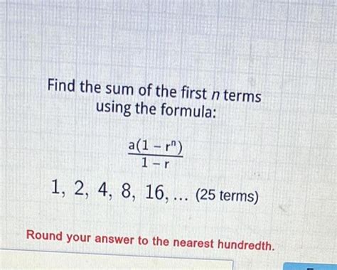 [answered] find the sum of the first n terms using the formula a 1 1 2