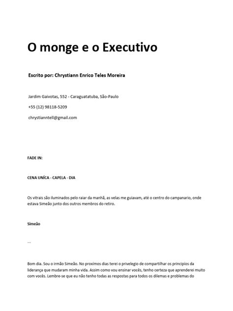 Roteiro De Monge E O Executivo 2 Pdf