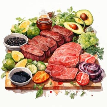 Premium Ai Image Vibrant Watercolor Lean Meats Clipart In Hd On White