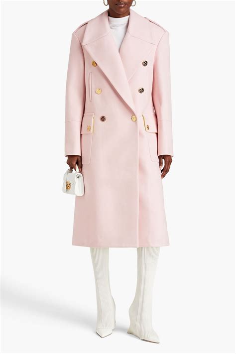 Balmain Double Breasted Wool Blend Felt Coat The Outnet