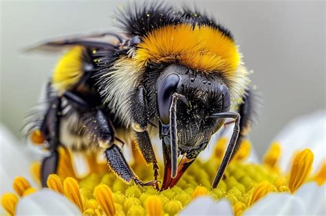 Premium Photo Macro View Bee Pollinating In Tiny Insect World