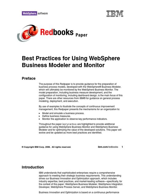 Best Practices For Using Websphere Business Modeler And Monitor Pdf