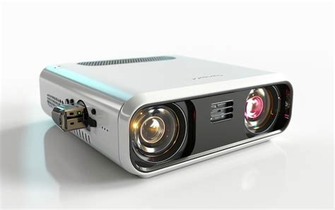 Premium Ai Image Compact Led Projector With Hdmi Input Isolated On A