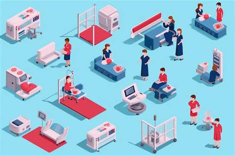 Premium Vector Isometric Icons Patients Doctors