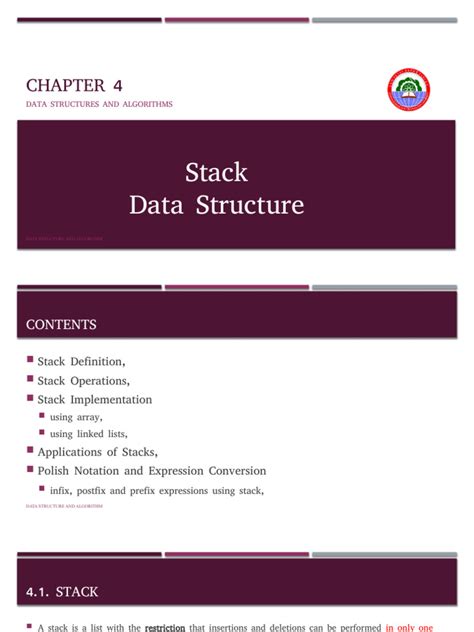 Dsa Chapter 4 Stack Download Free Pdf Pointer Computer