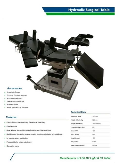 Hydraulic Surgical Operation Table At ₹ 44500 Operation Table In New Delhi Id 2854777675191