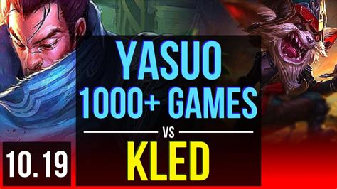 YASUO Vs KLED TOP M Mastery Points Games Early Solo Kills EUW Master V