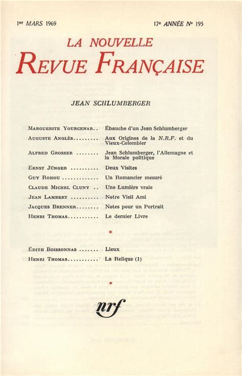 La Nouvelle Revue Francaise Collectif Librairie Eyrolles