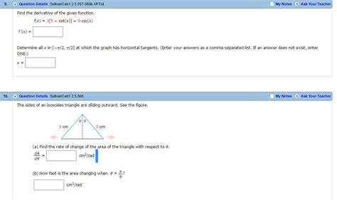 Solved Find The Derivative Of The Given Function F X 3