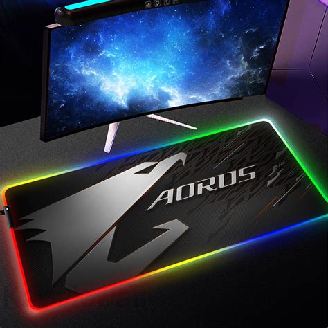 แผ ่ นรองเมาส ์ สําหรับเล ่ นเกมคอมพิวเตอร ์ Aorus Mousepad Rgb แผ ่ น