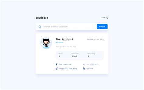Frontend Mentor Github User Search App Using React Coding Challenge Solution