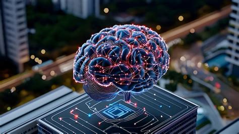 Interconnected Digital Brain Symbolizing Ai Powered Search Engines Premium Ai Generated Image