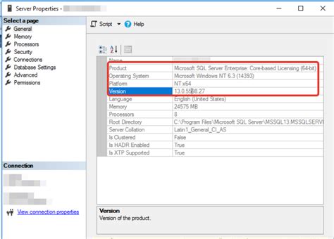 Как определить версию и редакцию Sql сервера