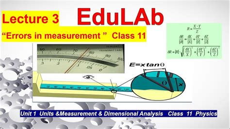 Lecture 3 Errors In Measurements Youtube