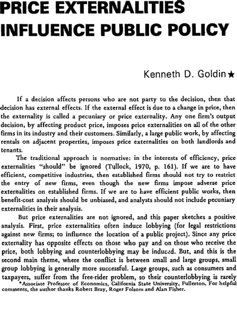 Price Externalities Influence Pdf