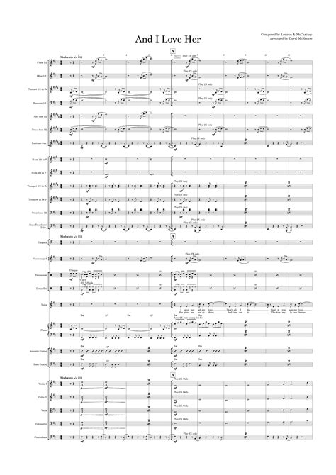 And I Love Her Arr Daryl Mckenzie By The Beatles Sheet Music For