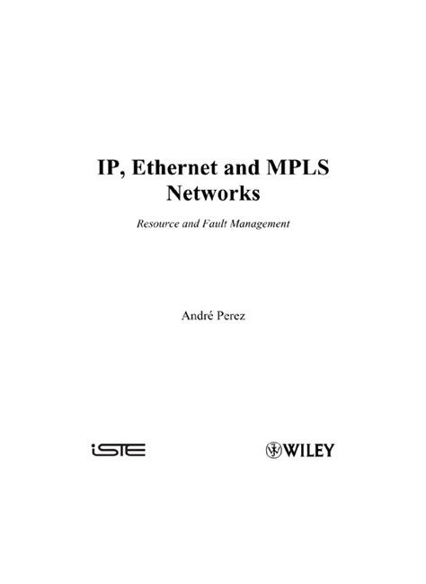 title page ip ethernet and mpls networks resource and fault