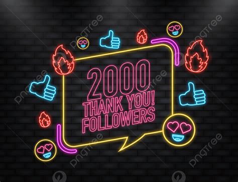 Thank You 2000 Followers On Yellow Background Media Banner Event Png