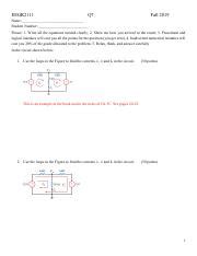 Quiz7 F2019 ECGR2111 Solution Pdf EEGR2111 Q7 Fall 2019 Name Student