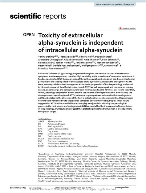 Pdf Toxicity Of Extracellular Alpha Synuclein Is Independent Of
