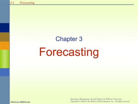 introduction to forecasting in operations management chapter 3 ppt