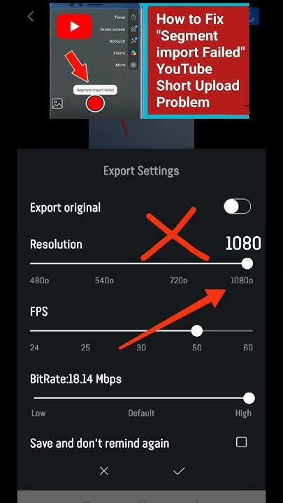 segment import failed youtube short segment import failed problem